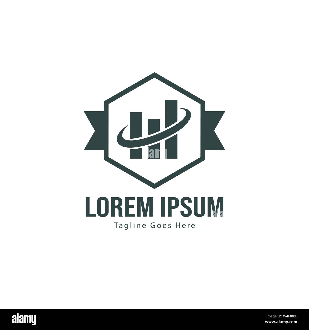 Chart logo template design. Chart logo with modern frame isolated on ...