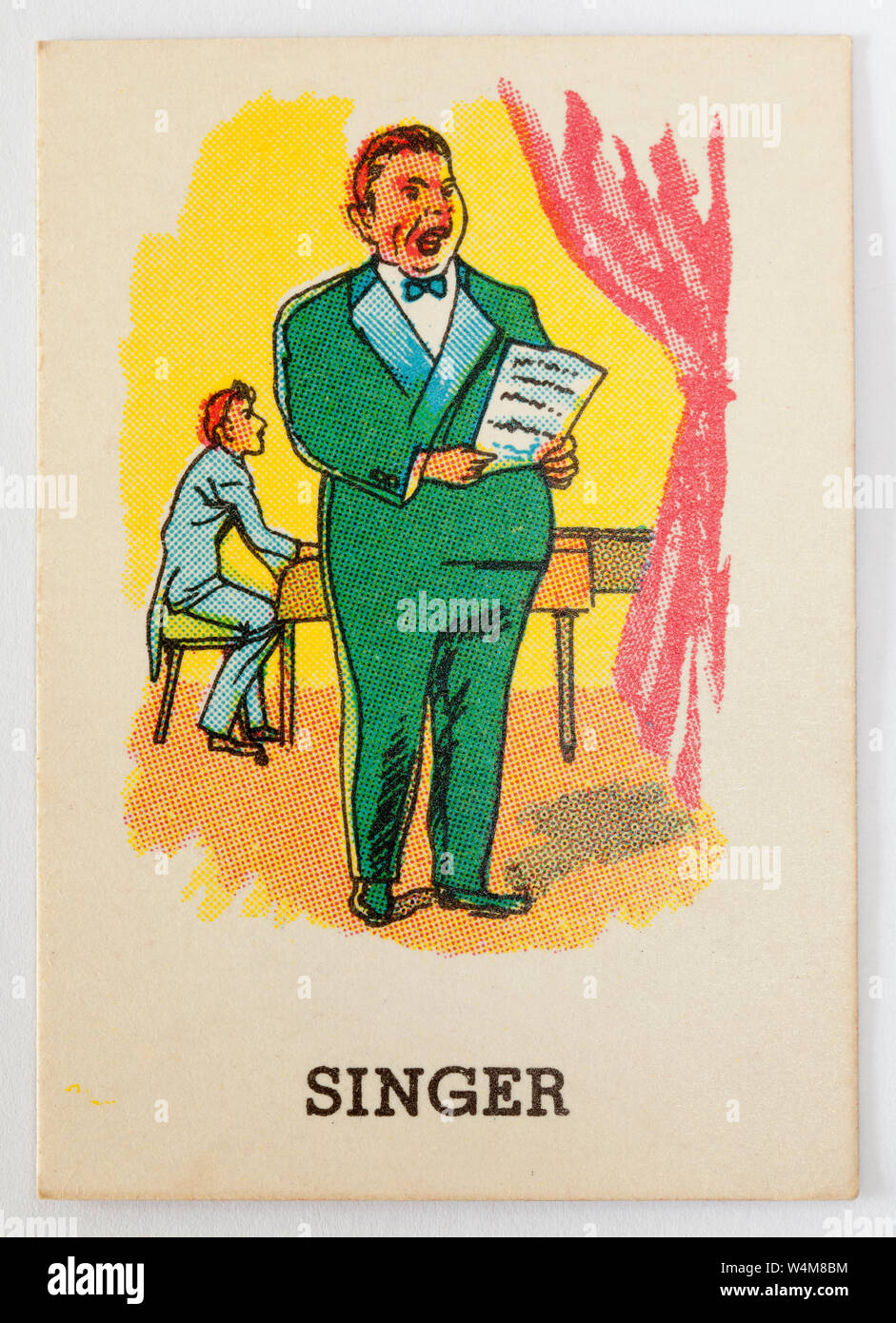Vintage Old Maid Playing Card - Singer Stock Photo - Alamy