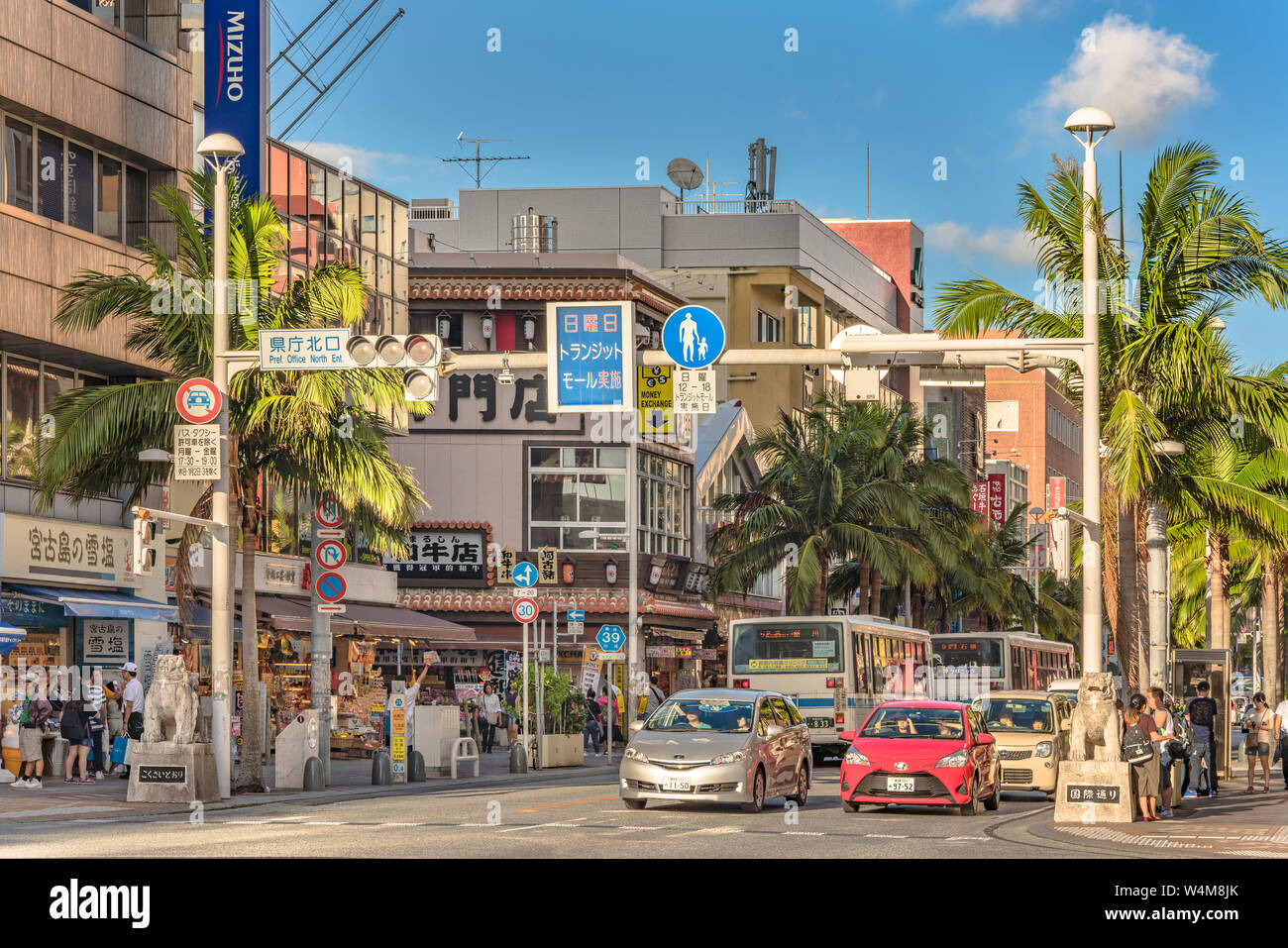 kokusai dori street which means international street decorated with two ...