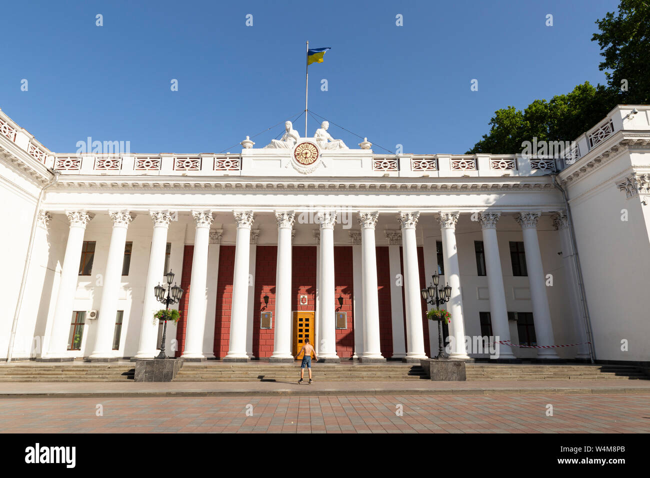 Ukraine, Odessa, Dums’ka Square, 12th of June 2019. View on the white ...