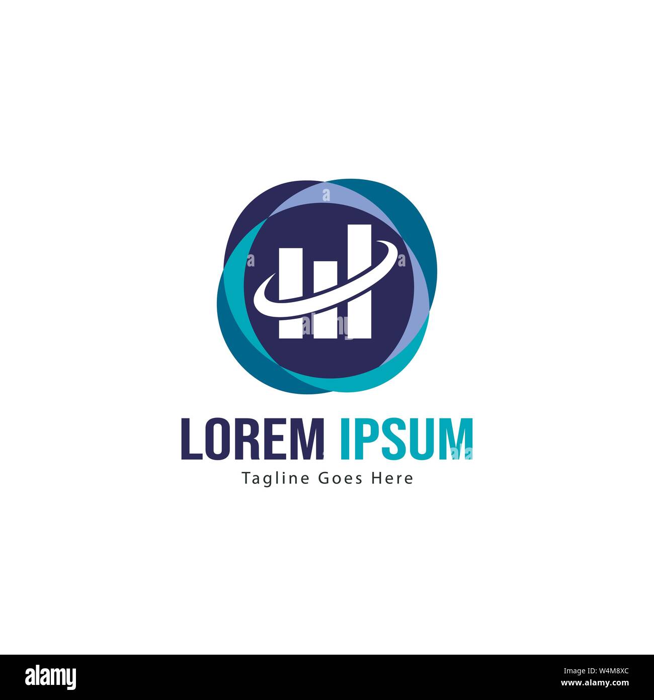 Chart logo template design. Chart logo with modern frame isolated on ...