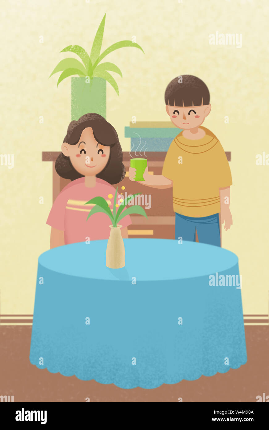 Mother and child illustrator Stock Photo - Alamy