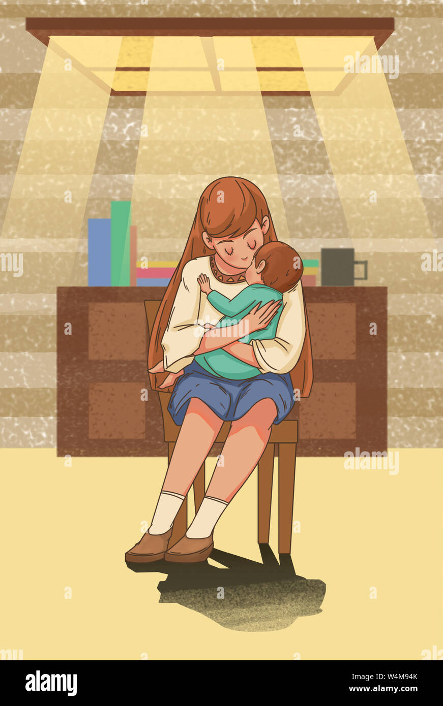 Mother and child illustrator Stock Photo - Alamy