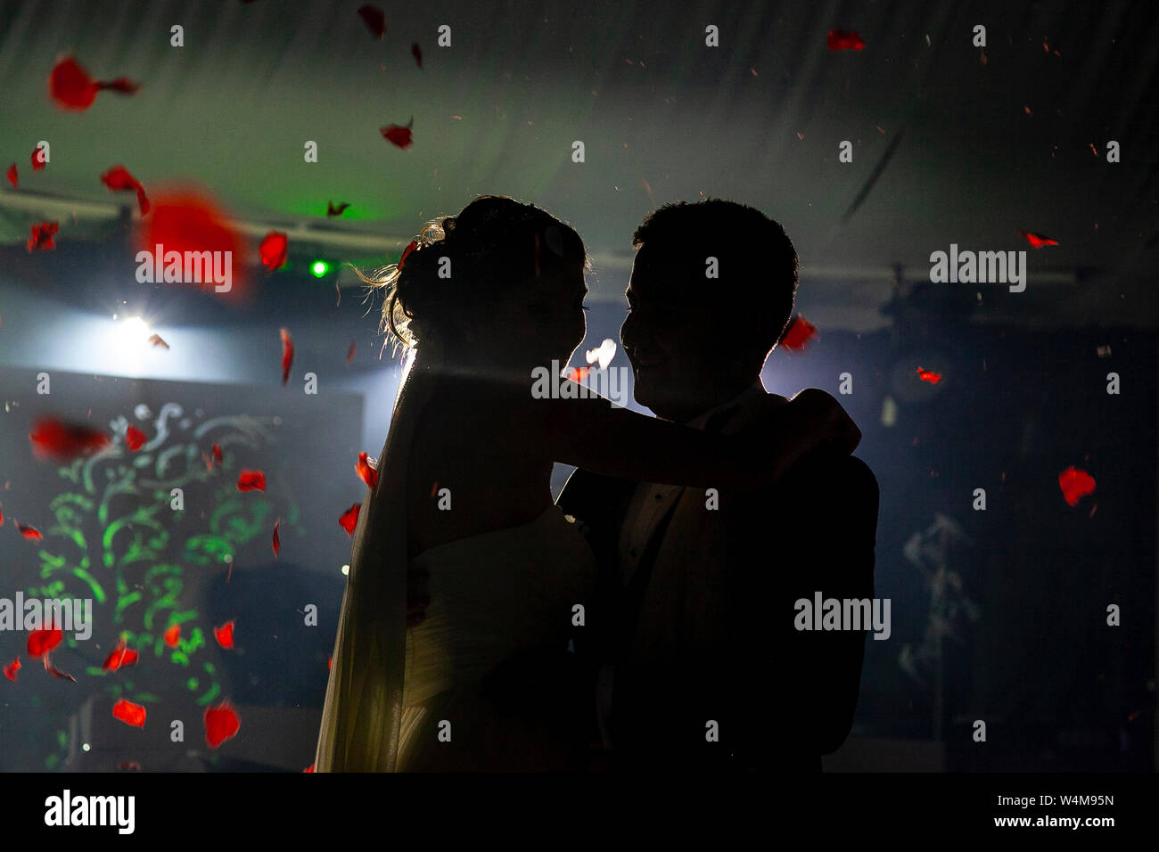 Bride and groom first dancing. Wedding dance of beautiful couple Stock ...