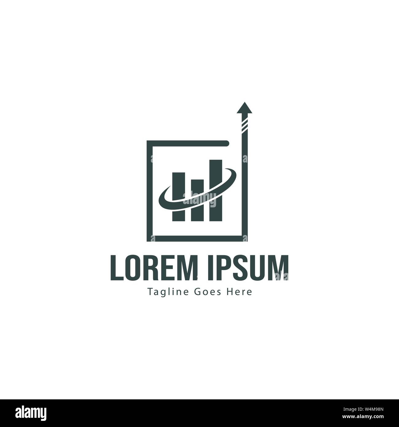 Chart logo template design. Chart logo with modern frame isolated on ...