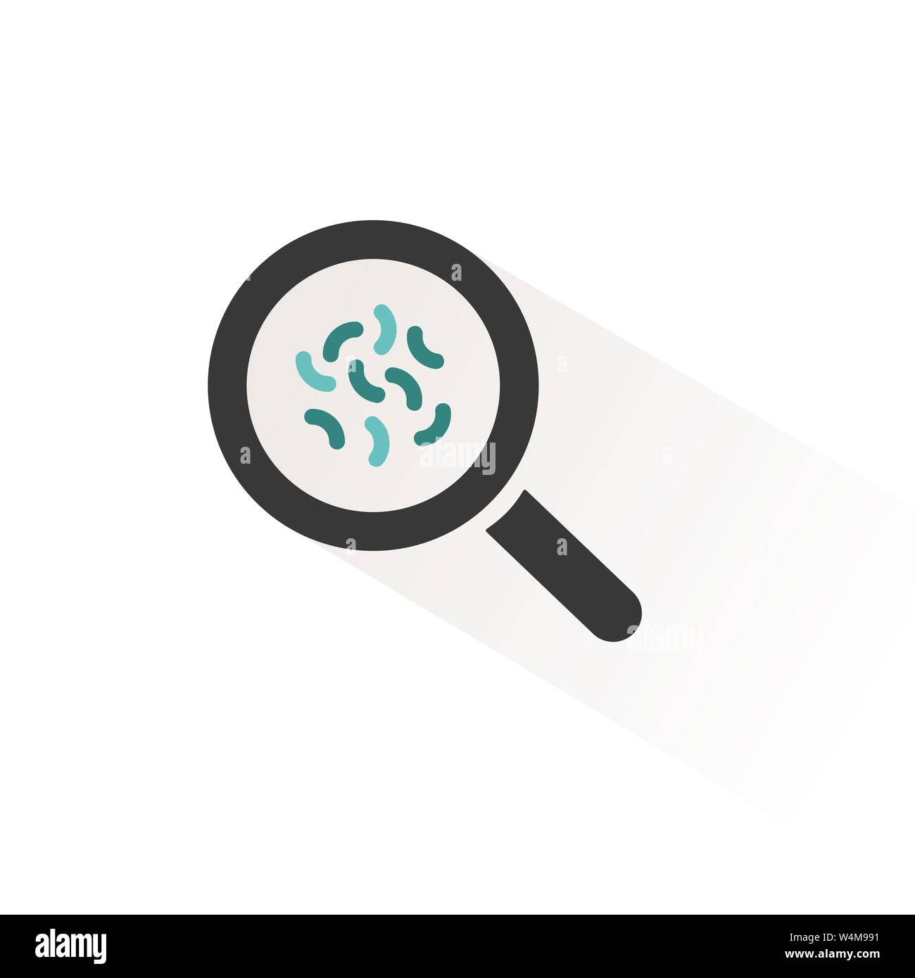 Germs icon seen through a magnifying glass. Pharmacy vector ...