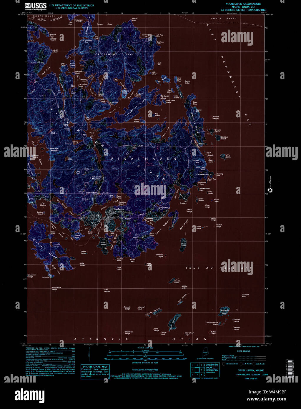Maine USGS Historical Map Vinalhaven 103065 2000 24000 Inversion ...