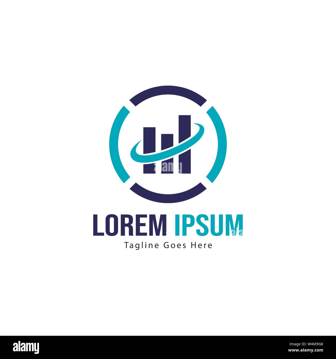 Chart logo template design. Chart logo with modern frame isolated on ...