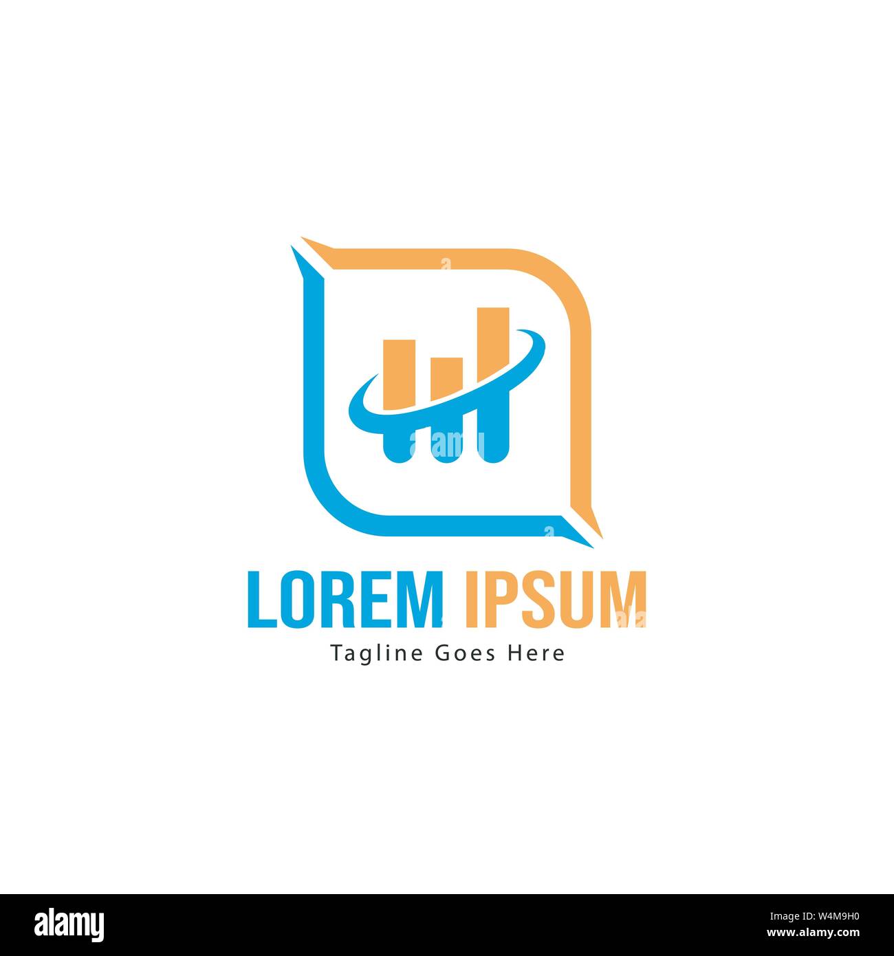 Chart logo template design. Chart logo with modern frame isolated on ...