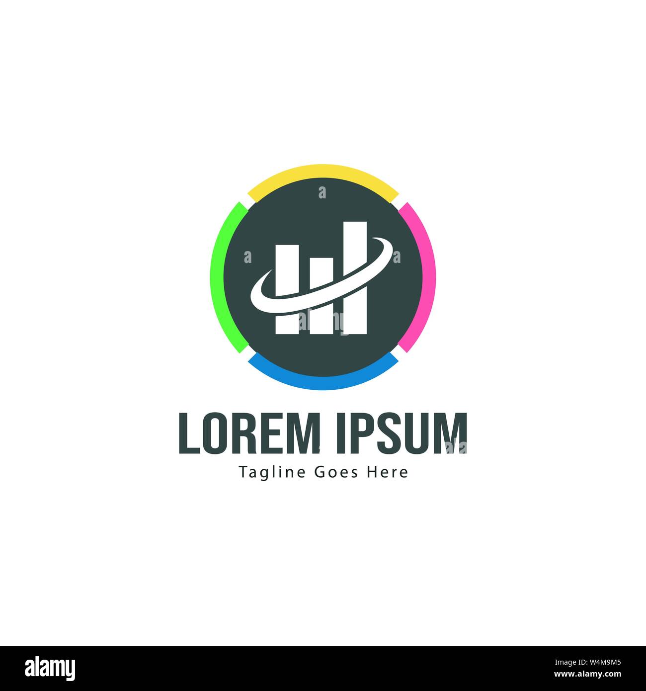 Chart logo template design. Chart logo with modern frame isolated on ...