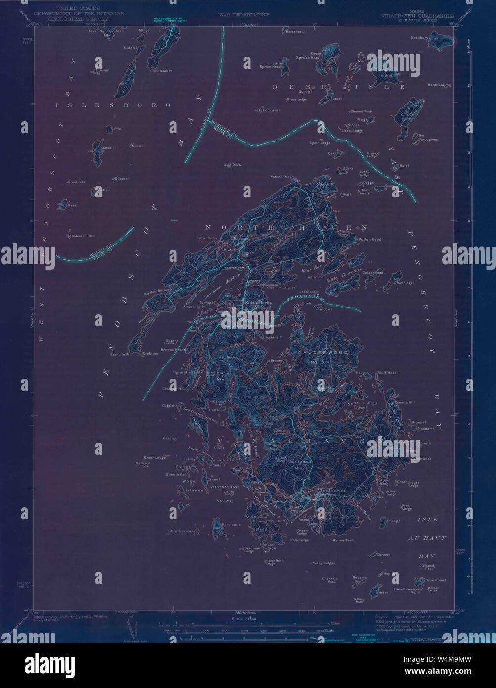 Maine USGS Historical Map Vinalhaven 306831 1944 62500 Inversion ...