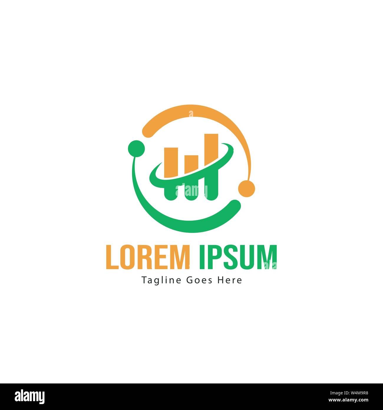 Chart logo template design. Chart logo with modern frame isolated on ...