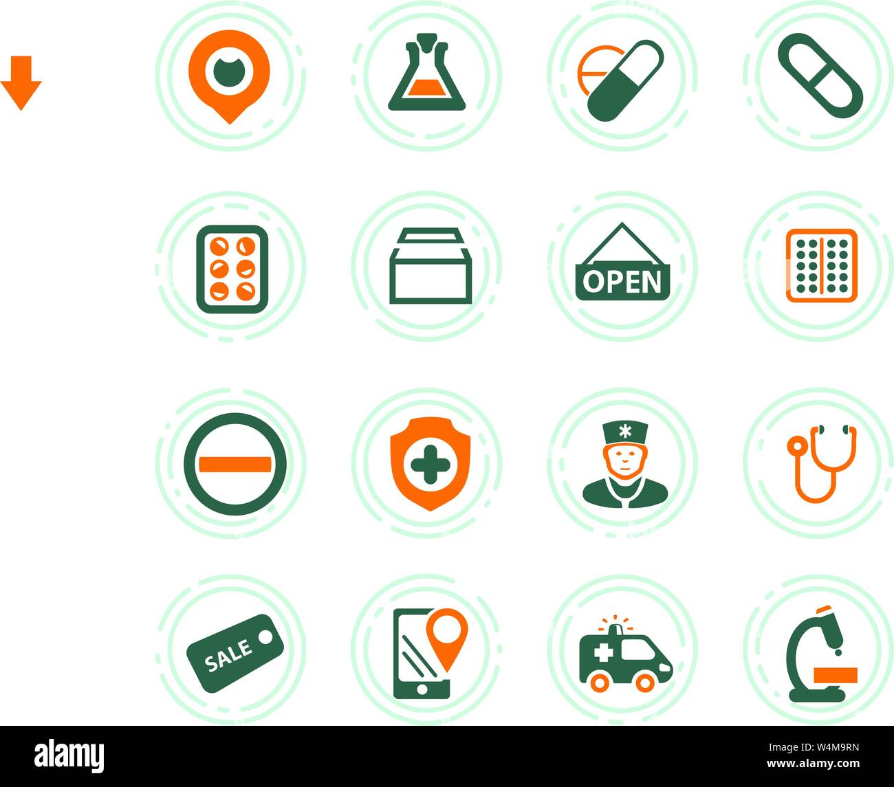 Drug store vector icons for user interface design Stock Vector Image ...