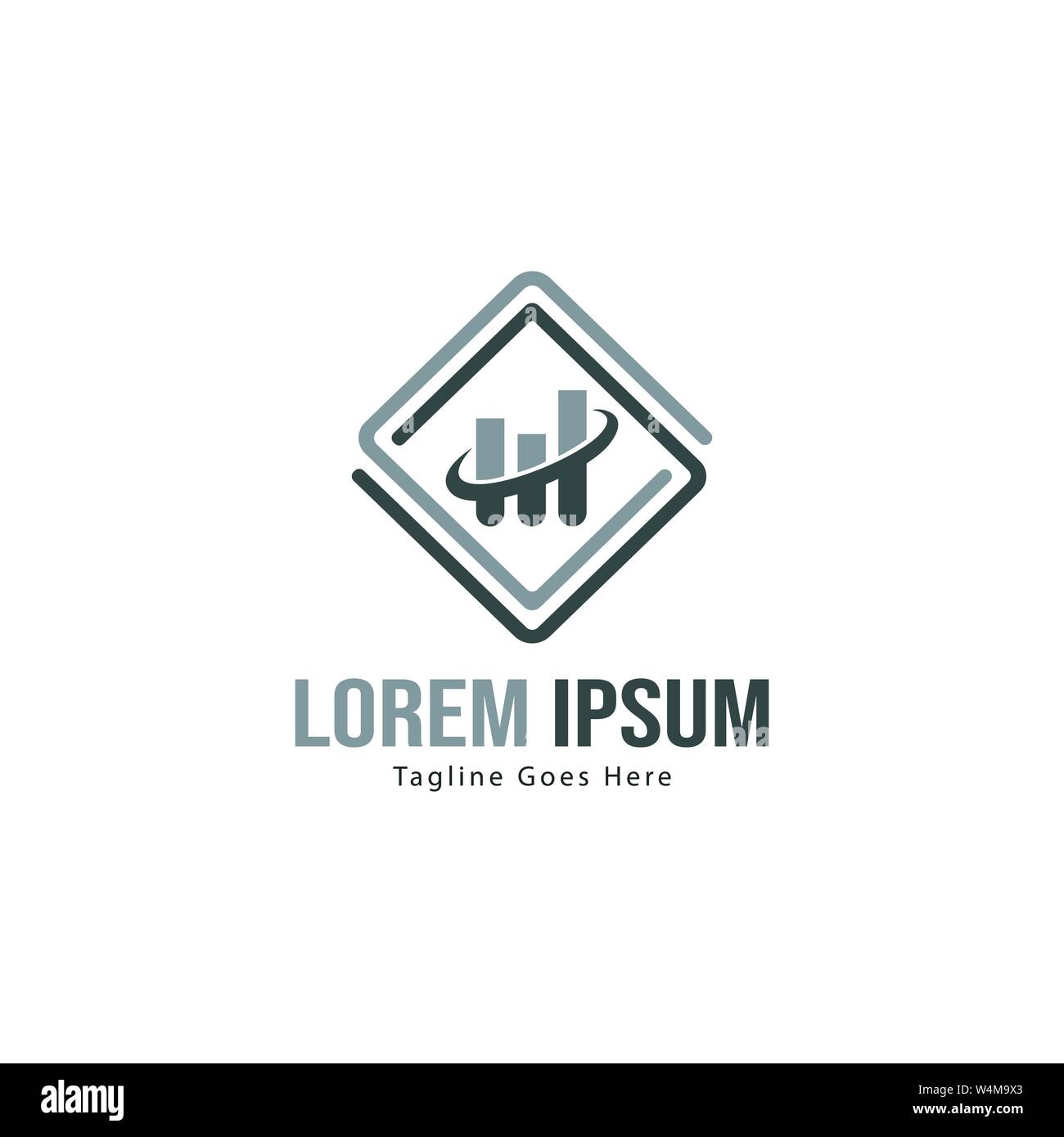 Chart logo template design. Chart logo with modern frame isolated on ...