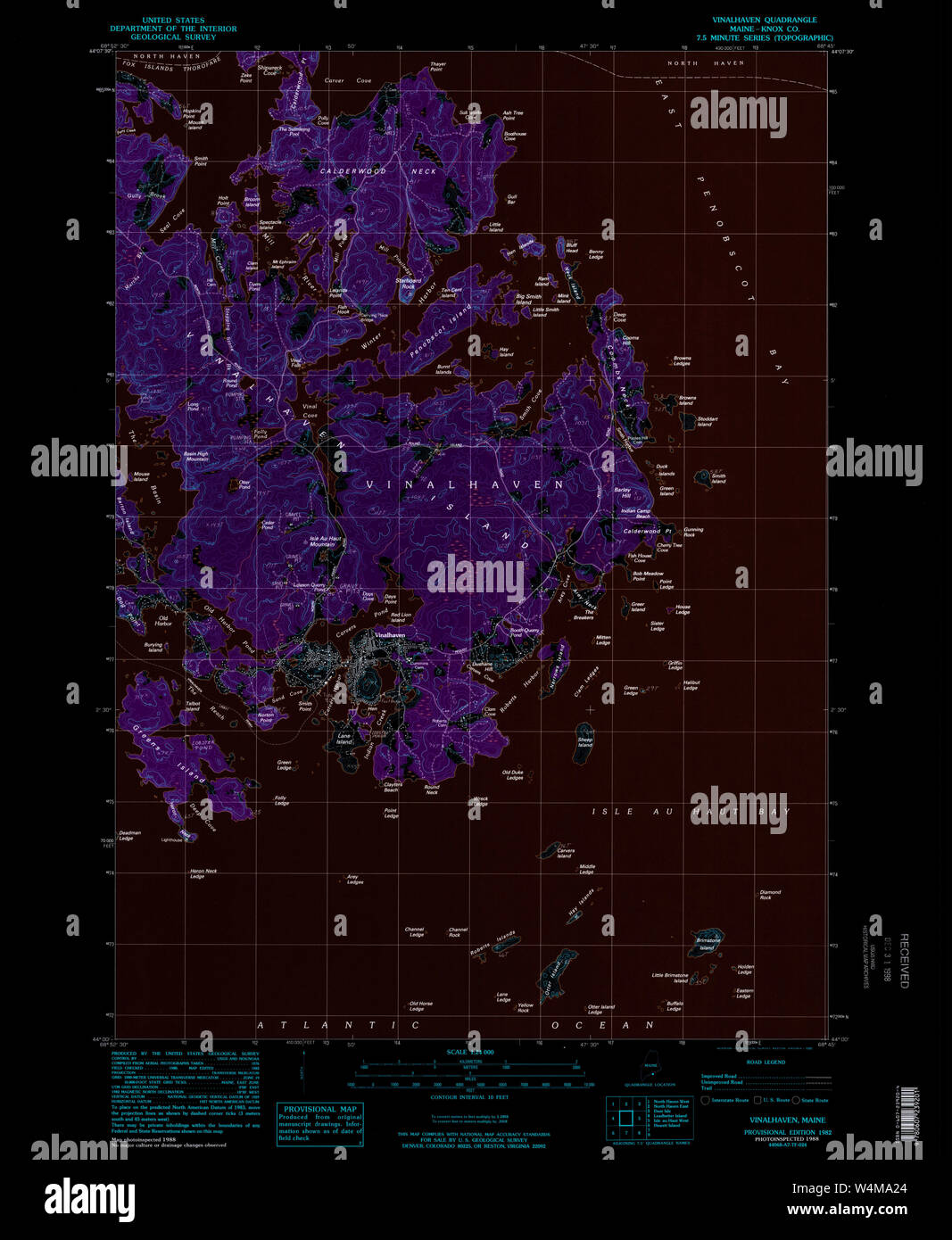 Maine USGS Historical Map Vinalhaven 461074 1982 24000 Inversion ...