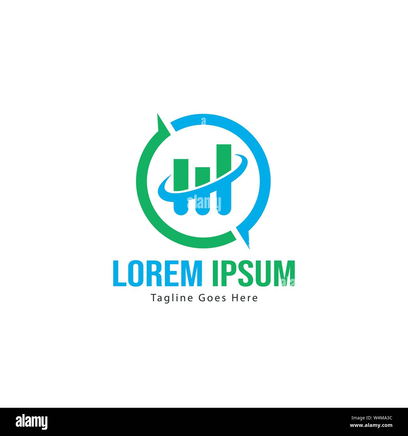 Chart logo template design. Chart logo with modern frame isolated on ...