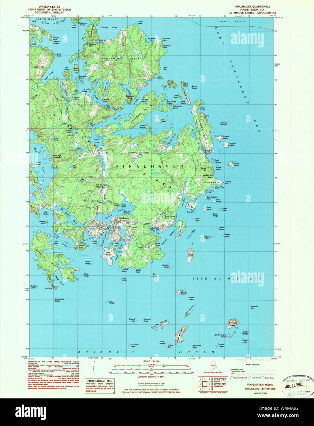 Maine USGS Historical Map Vinalhaven 807260 1982 24000 Restoration ...