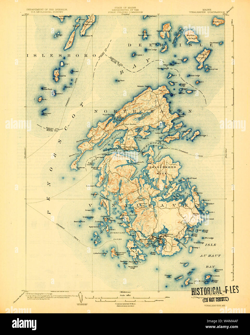 Maine USGS Historical Map Vinalhaven 807718 1904 62500 Restoration ...