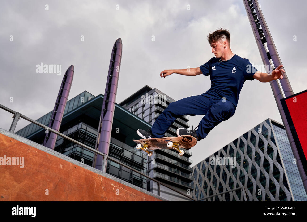 Alex Decunha, skateboarder during the one year to go until Tokyo 2020 ...