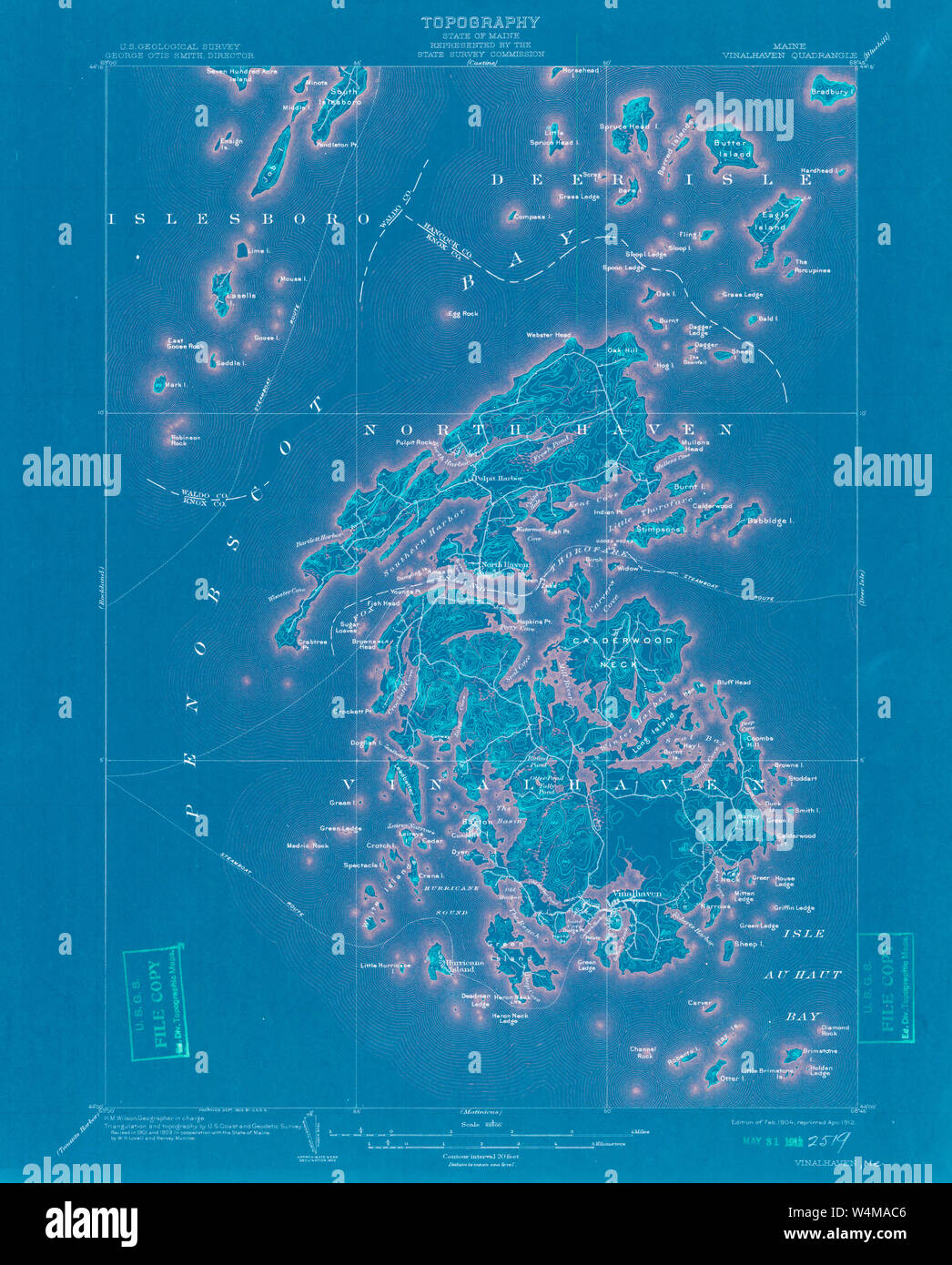 Maine USGS Historical Map Vinalhaven 807719 1904 62500 Inversion ...