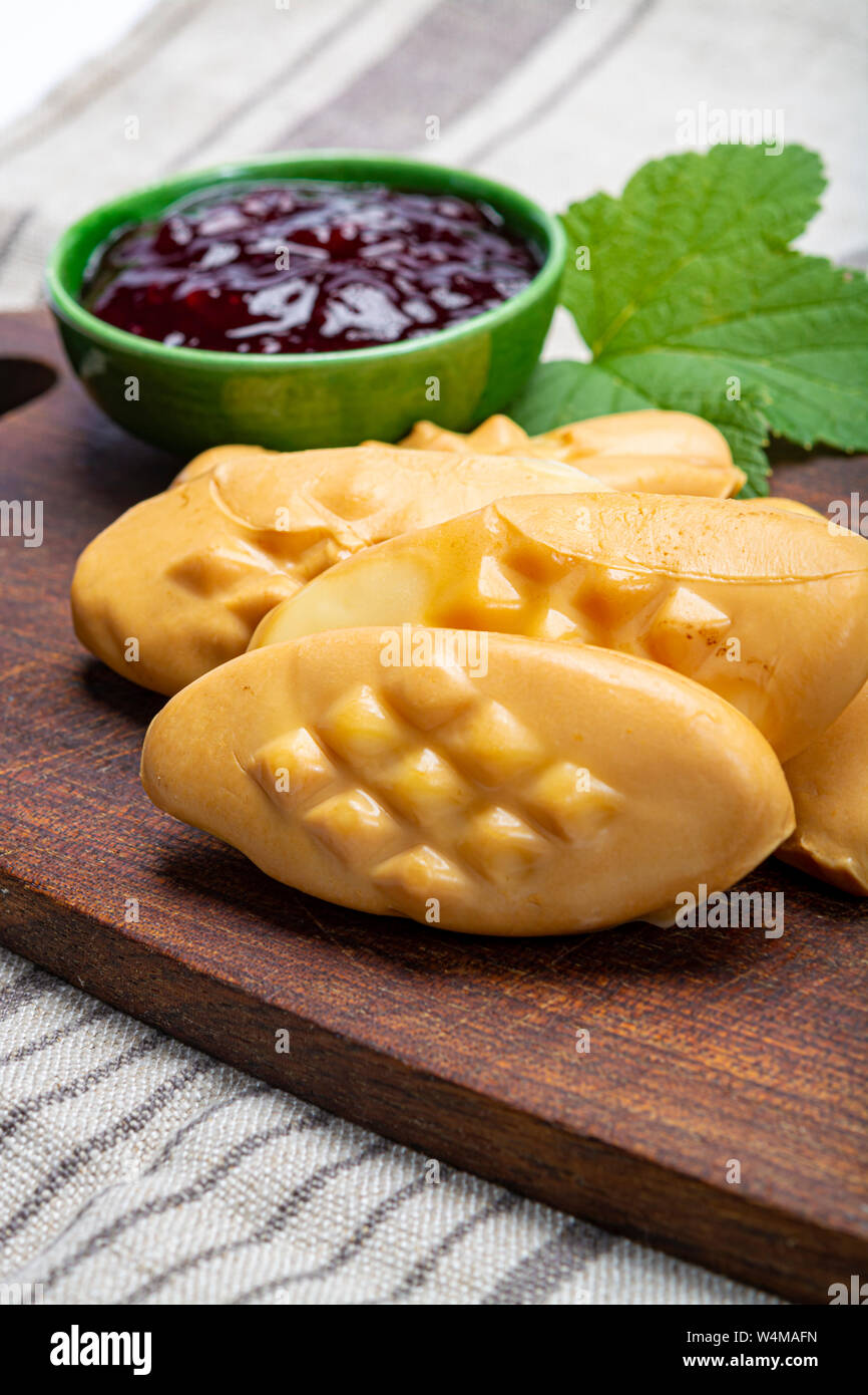 Oscypek or Oszczypek smoked cheese made of salted sheep milk ...