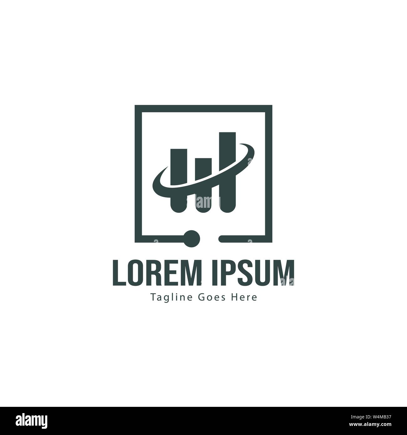 Chart logo template design. Chart logo with modern frame isolated on ...