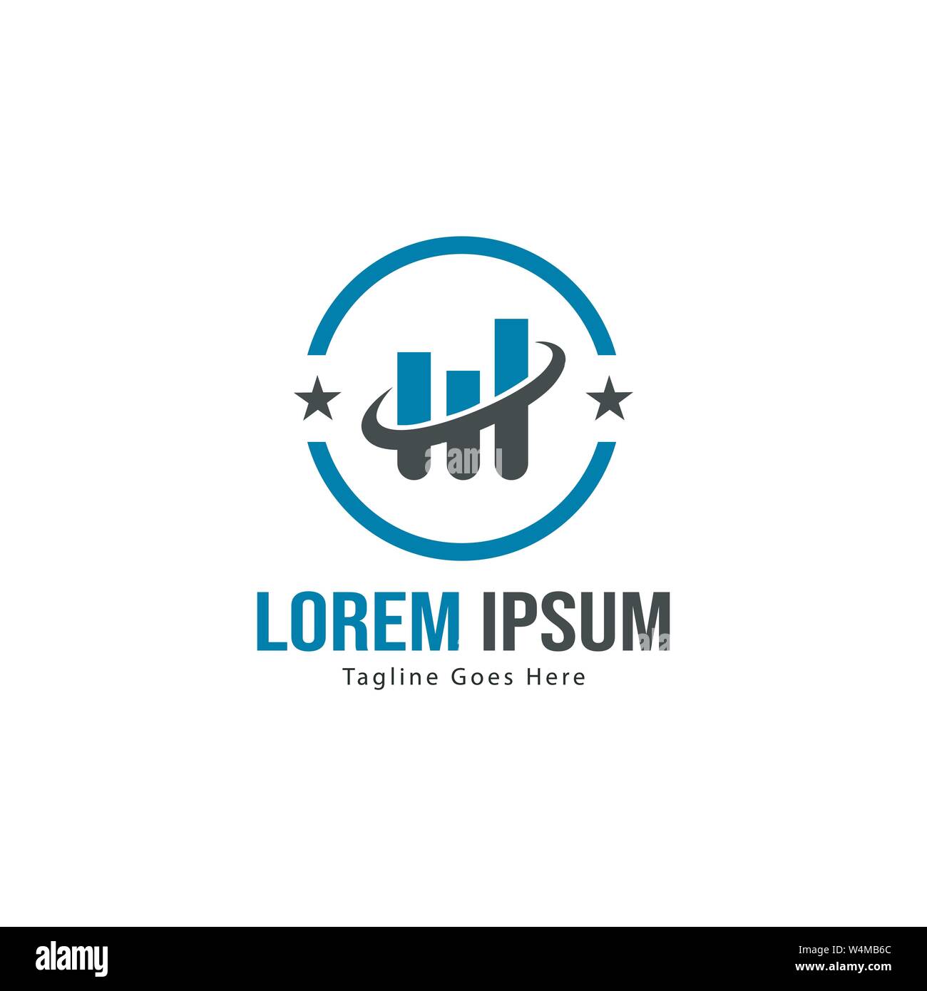 Chart logo template design. Chart logo with modern frame isolated on ...