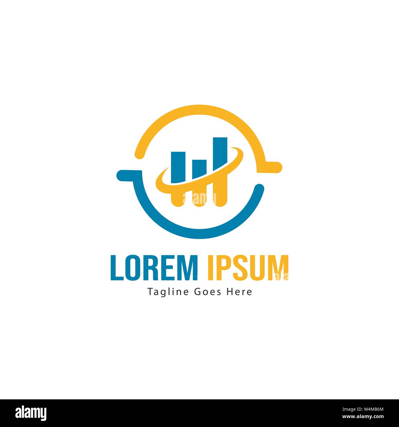 Chart logo template design. Chart logo with modern frame isolated on ...