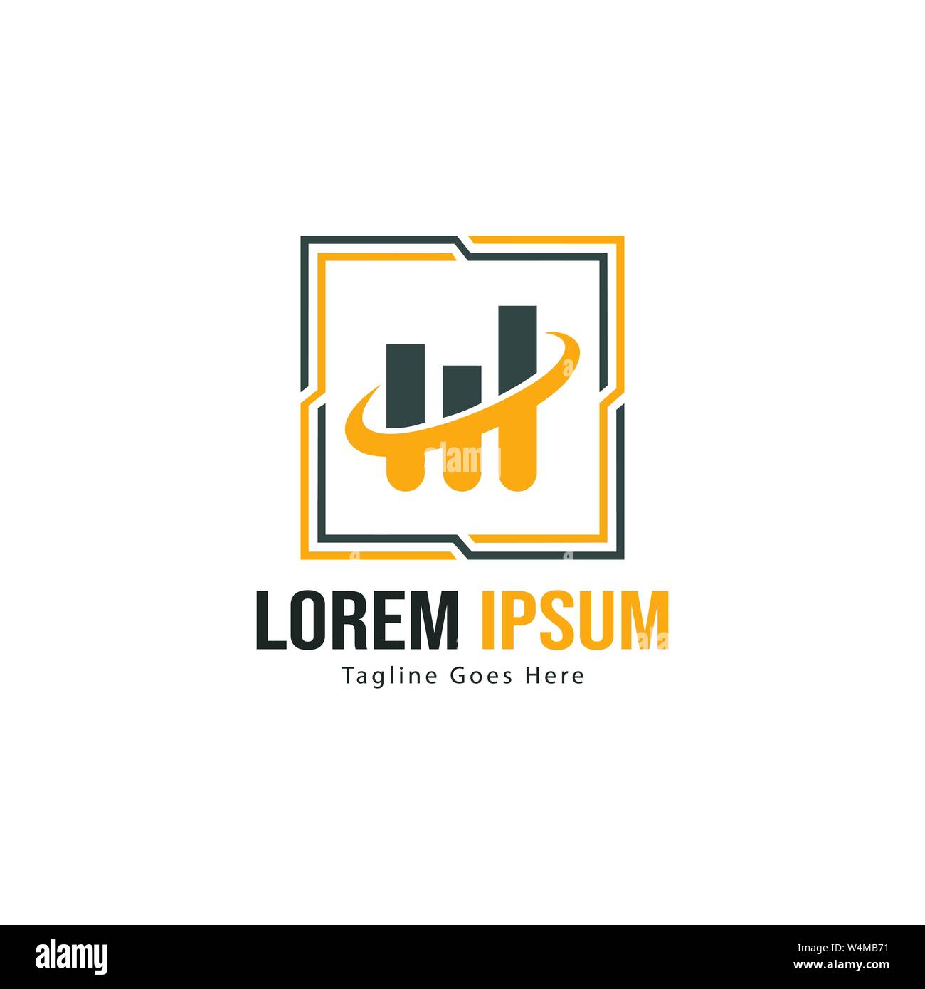 Chart logo template design. Chart logo with modern frame isolated on white background Stock ...