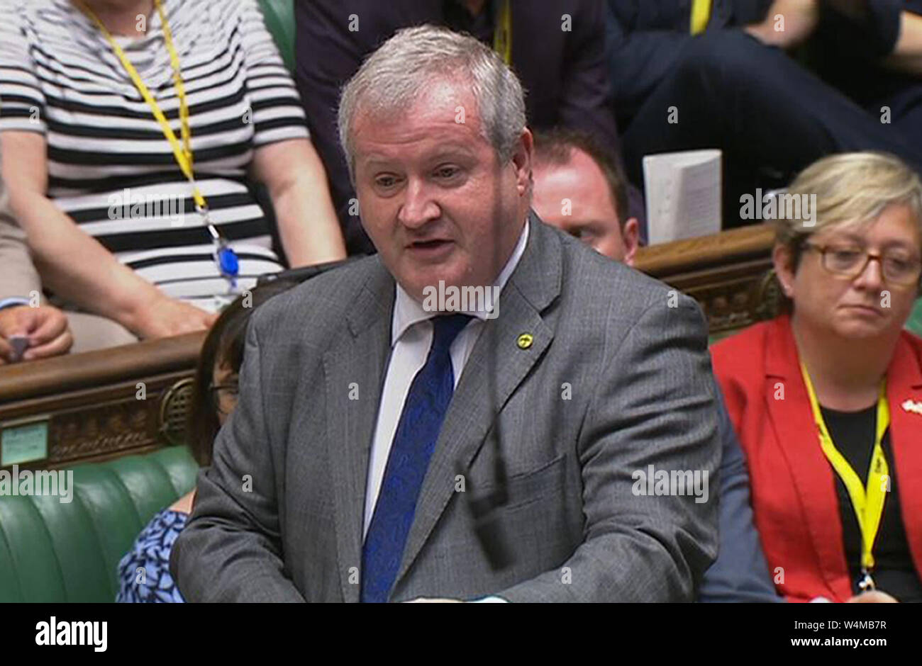 SNP Westminster leader Ian Blackford speaks during Theresa May's final ...