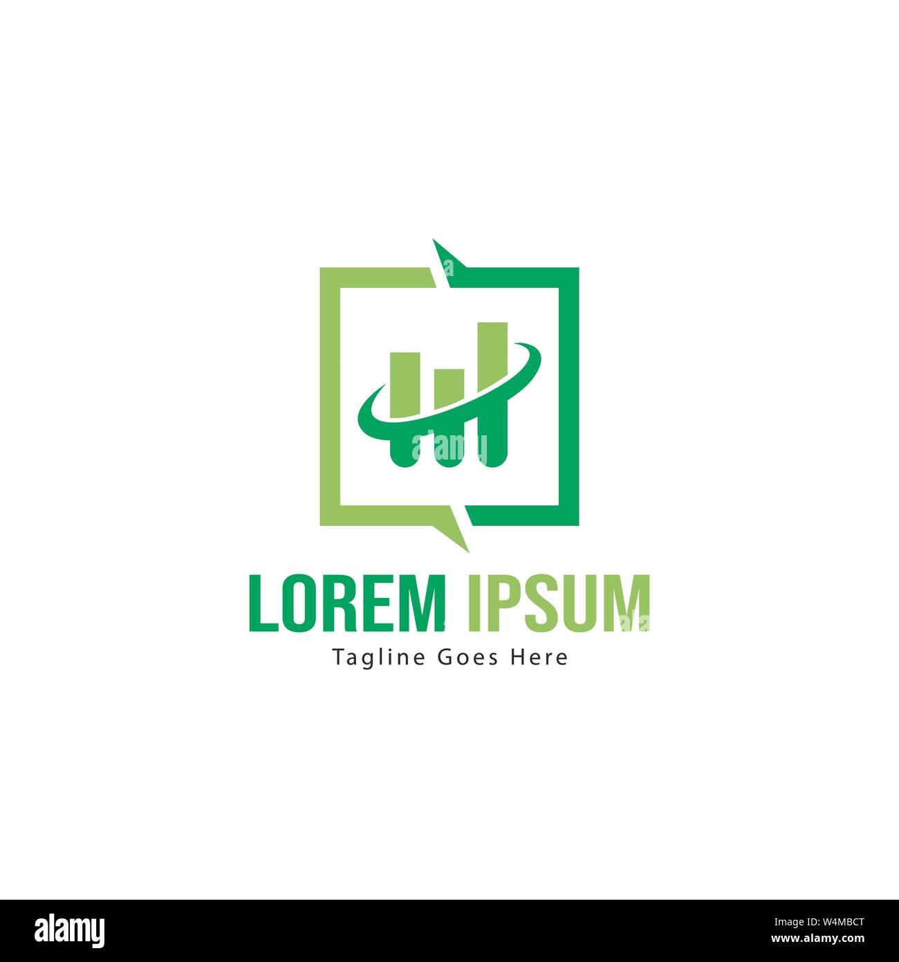 Chart logo template design. Chart logo with modern frame isolated on ...