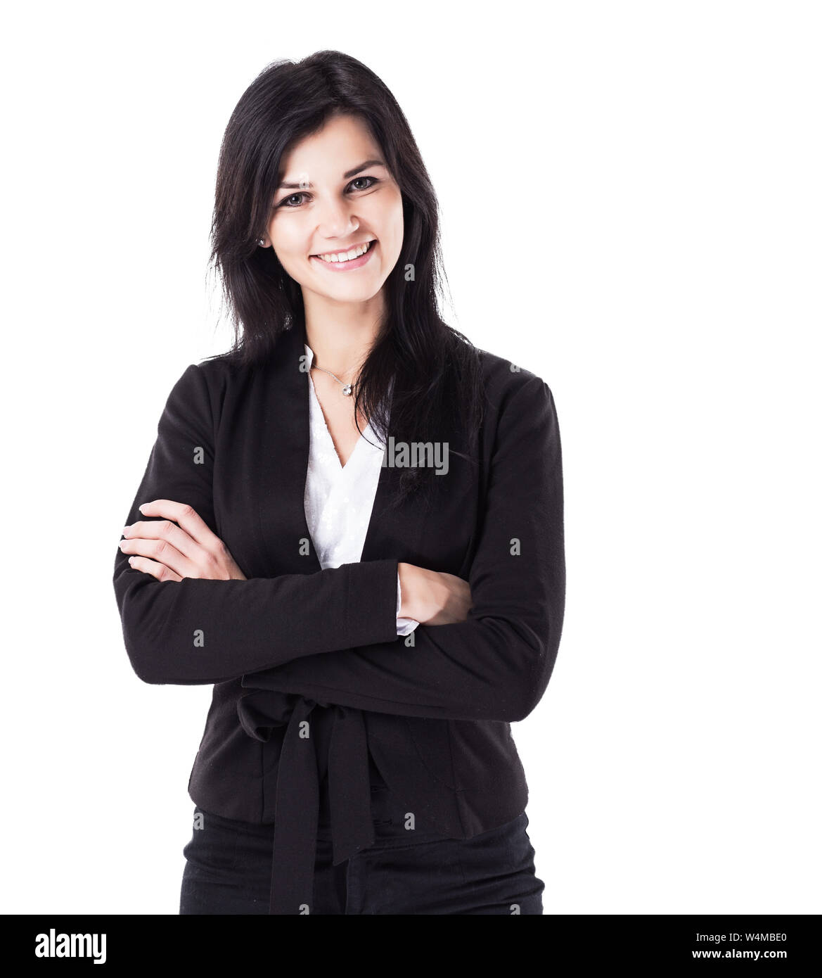 Young, attractive, successful business woman looking confidently at the ...