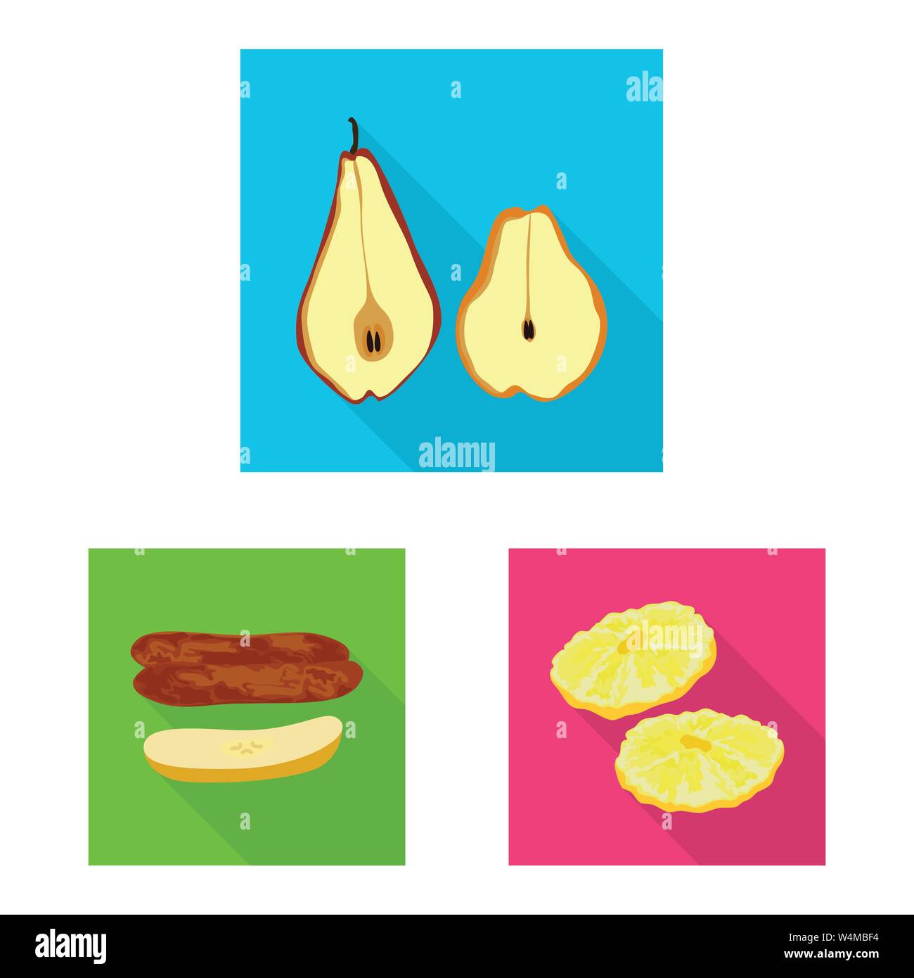 Vector design of fruit and dried icon. Set of fruit and food vector ...