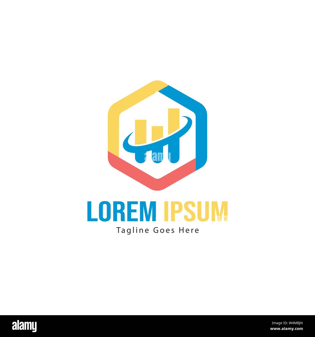 Chart logo template design. Chart logo with modern frame isolated on ...