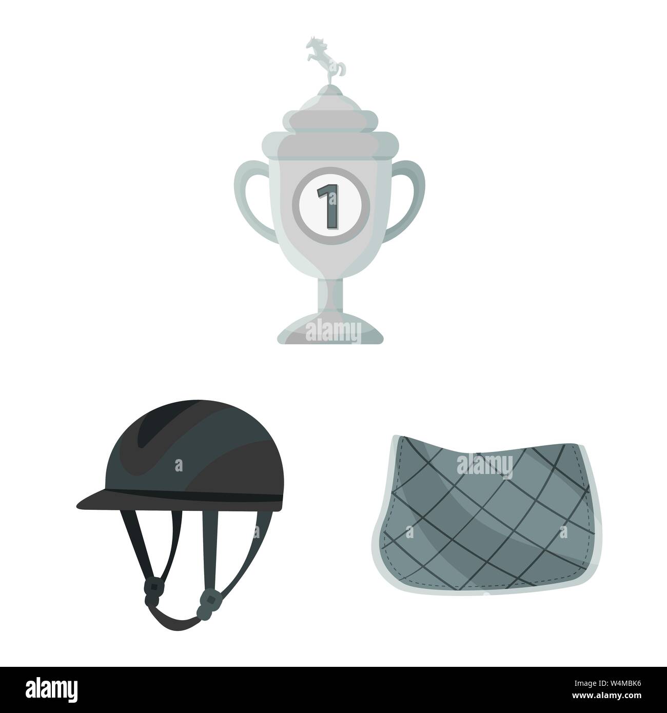 Vector illustration of race and horse sign. Set of race and racing ...