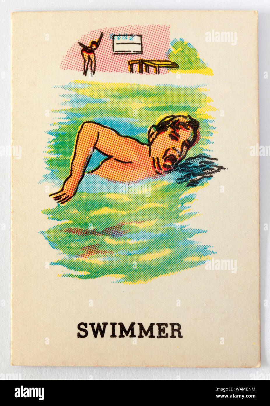 Vintage Old Maid Playing Card - Swimmer Stock Photo - Alamy