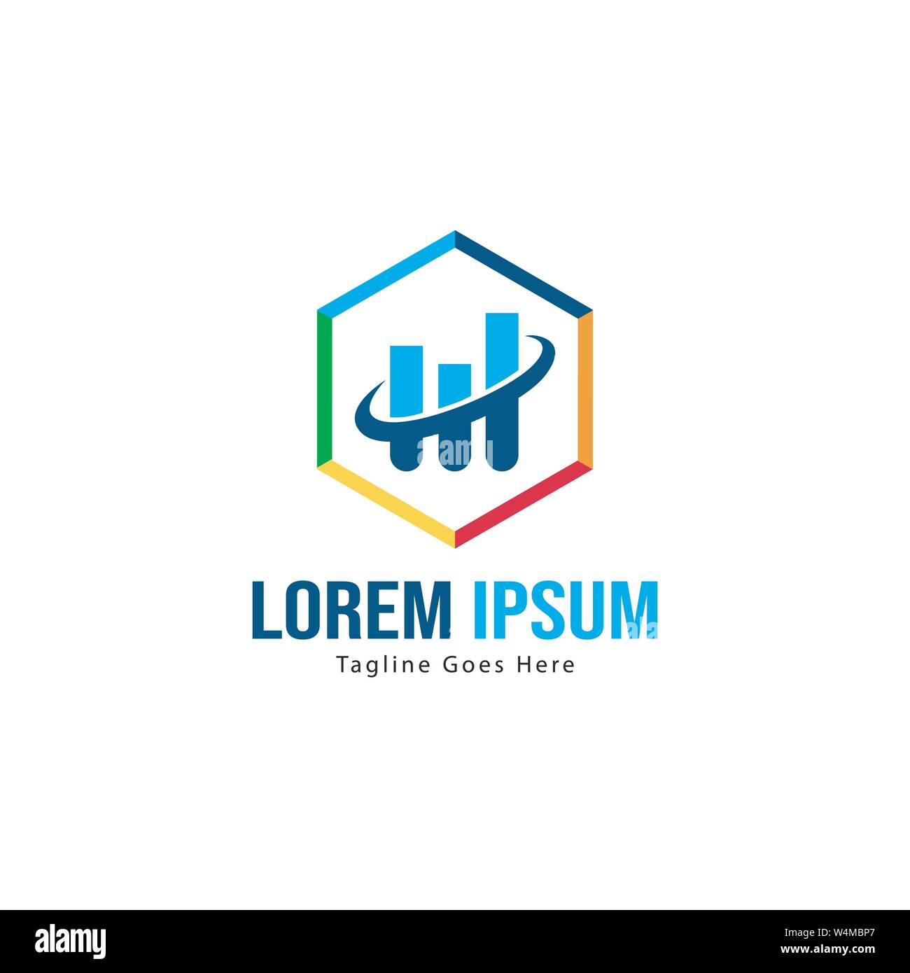 Chart logo template design. Chart logo with modern frame isolated on ...