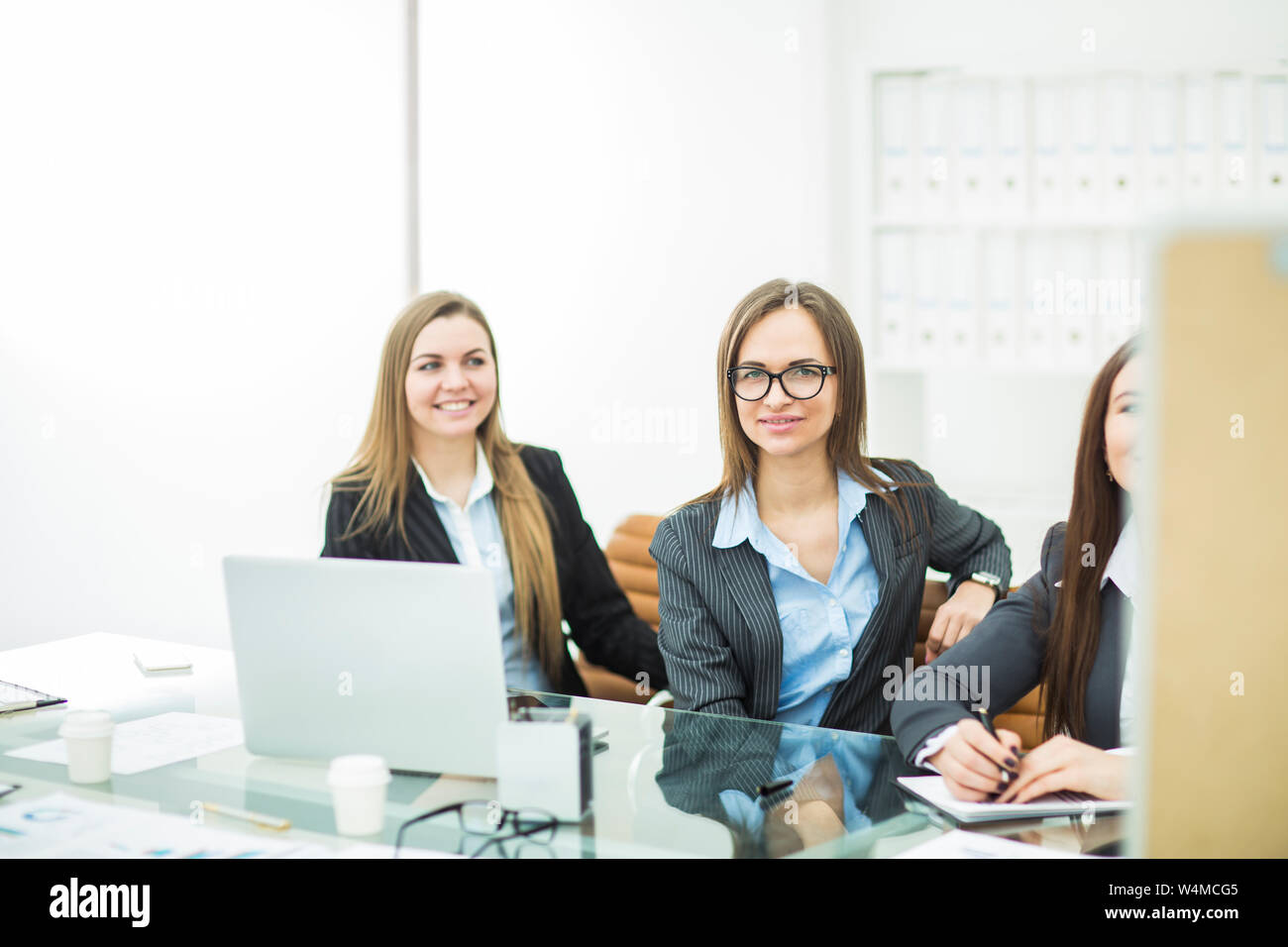 professional business team working on a new financial project on a ...