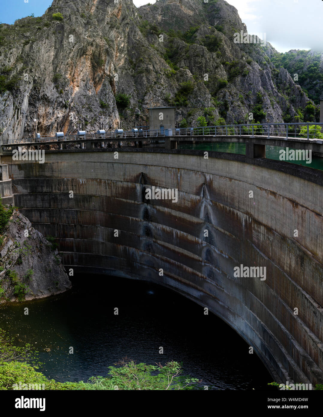 View to Matka dam and lake at Treska river, North Macedonia Stock Photo ...
