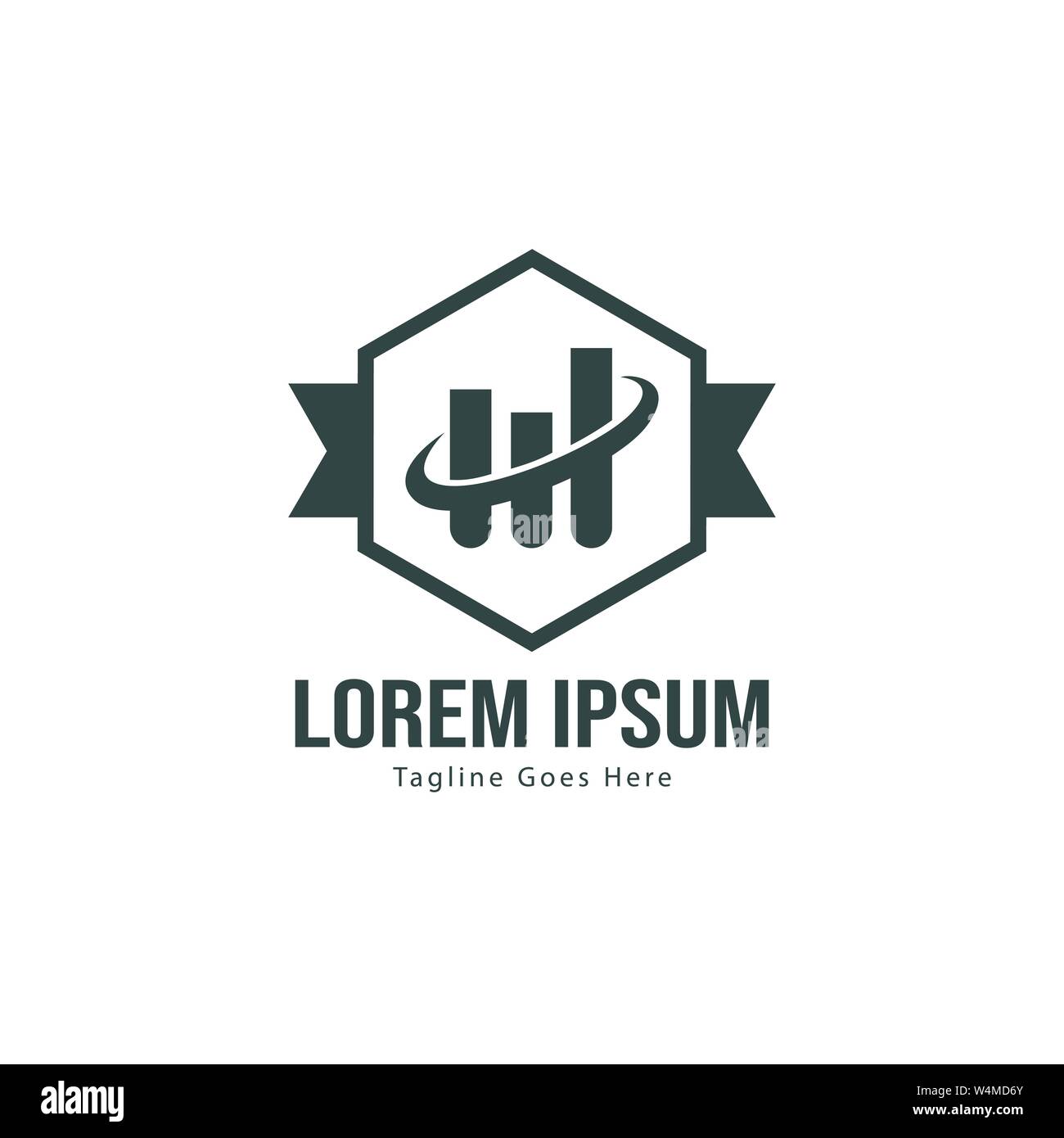 Chart logo template design. Chart logo with modern frame isolated on ...