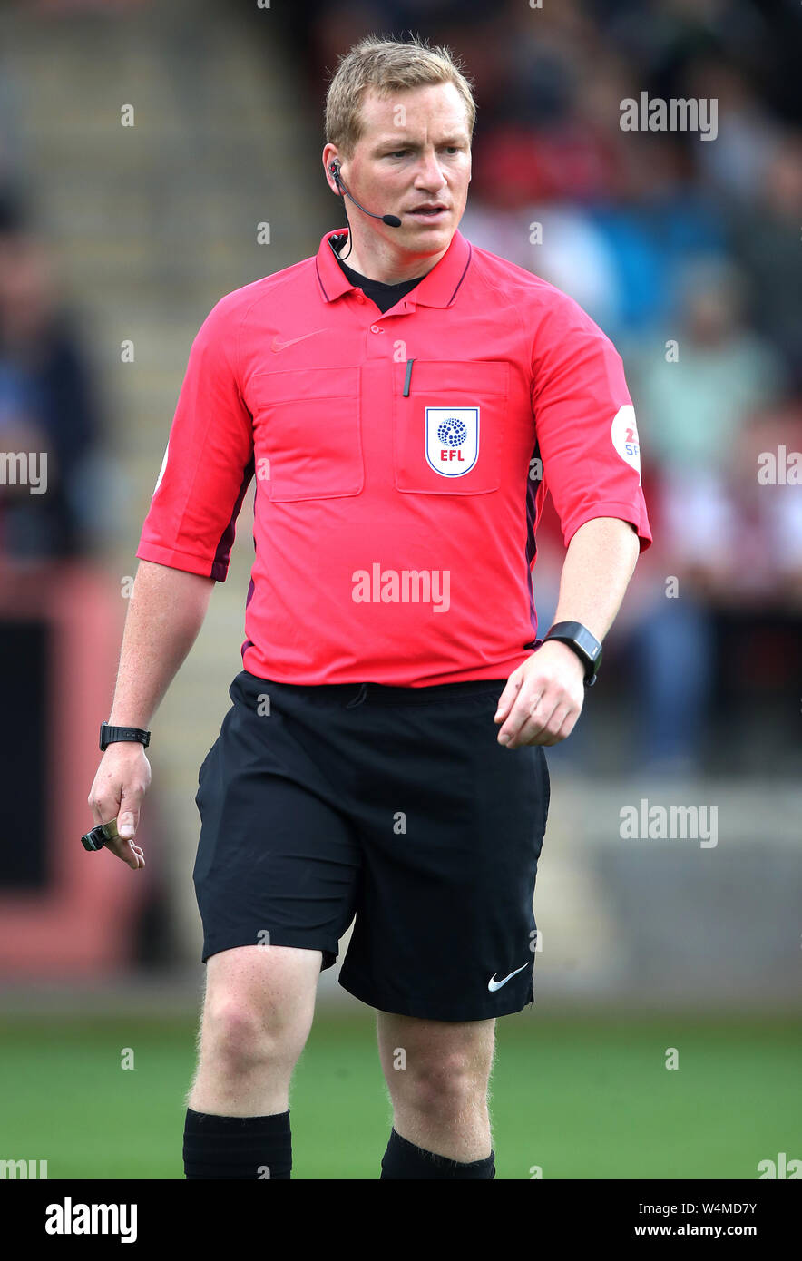 Referee John Busby during the pre-season friendly match at the Jonny ...