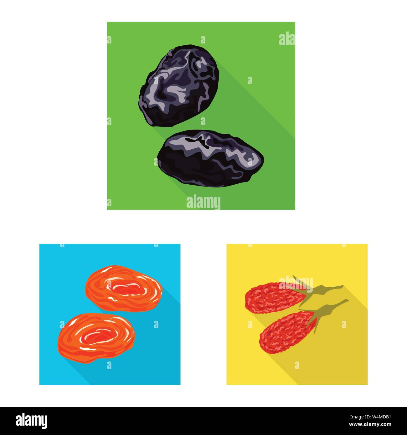 Vector illustration of fruit and dried icon. Set of fruit and food ...
