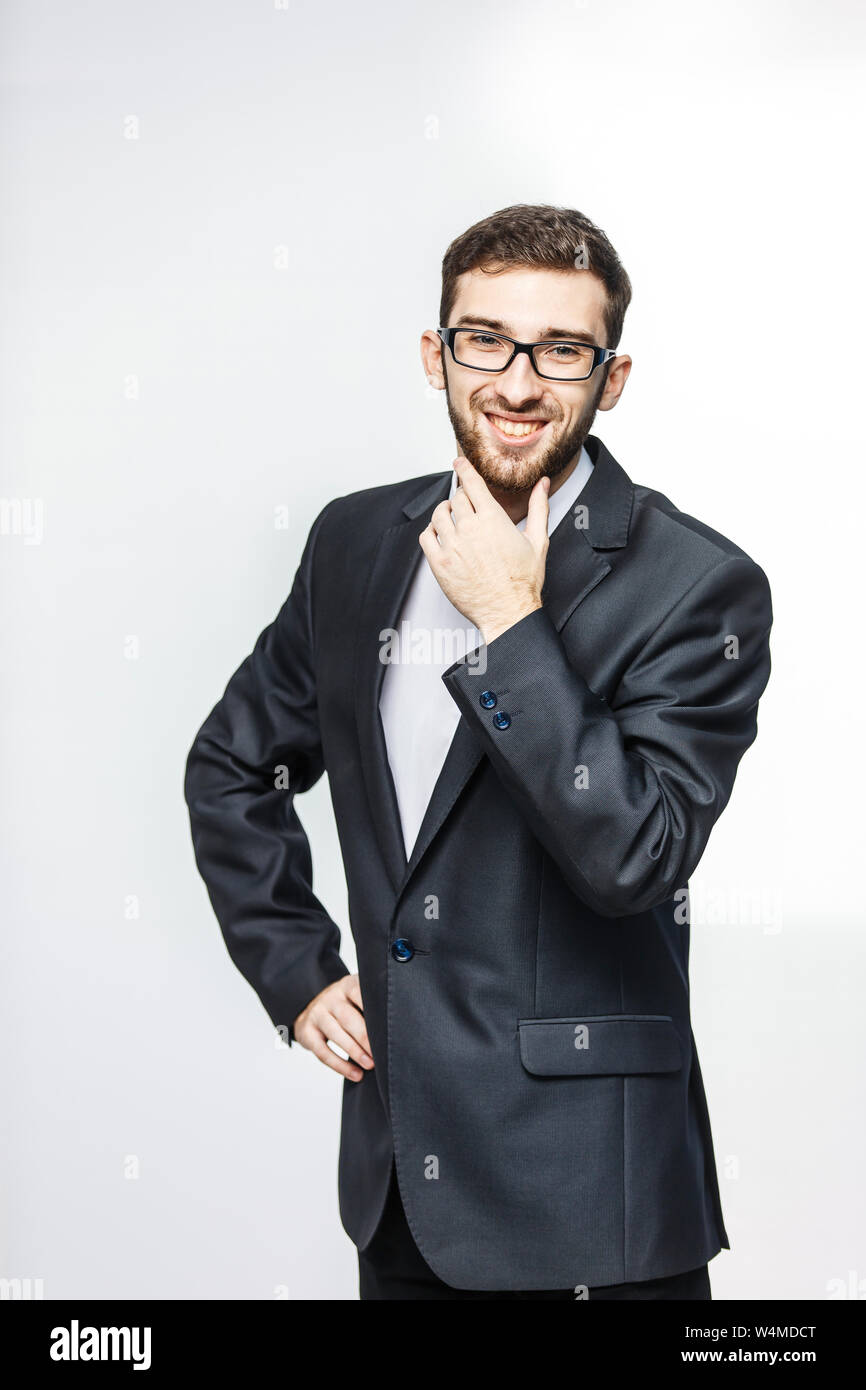 successful lawyer in a business suit on a white background.the photo ...