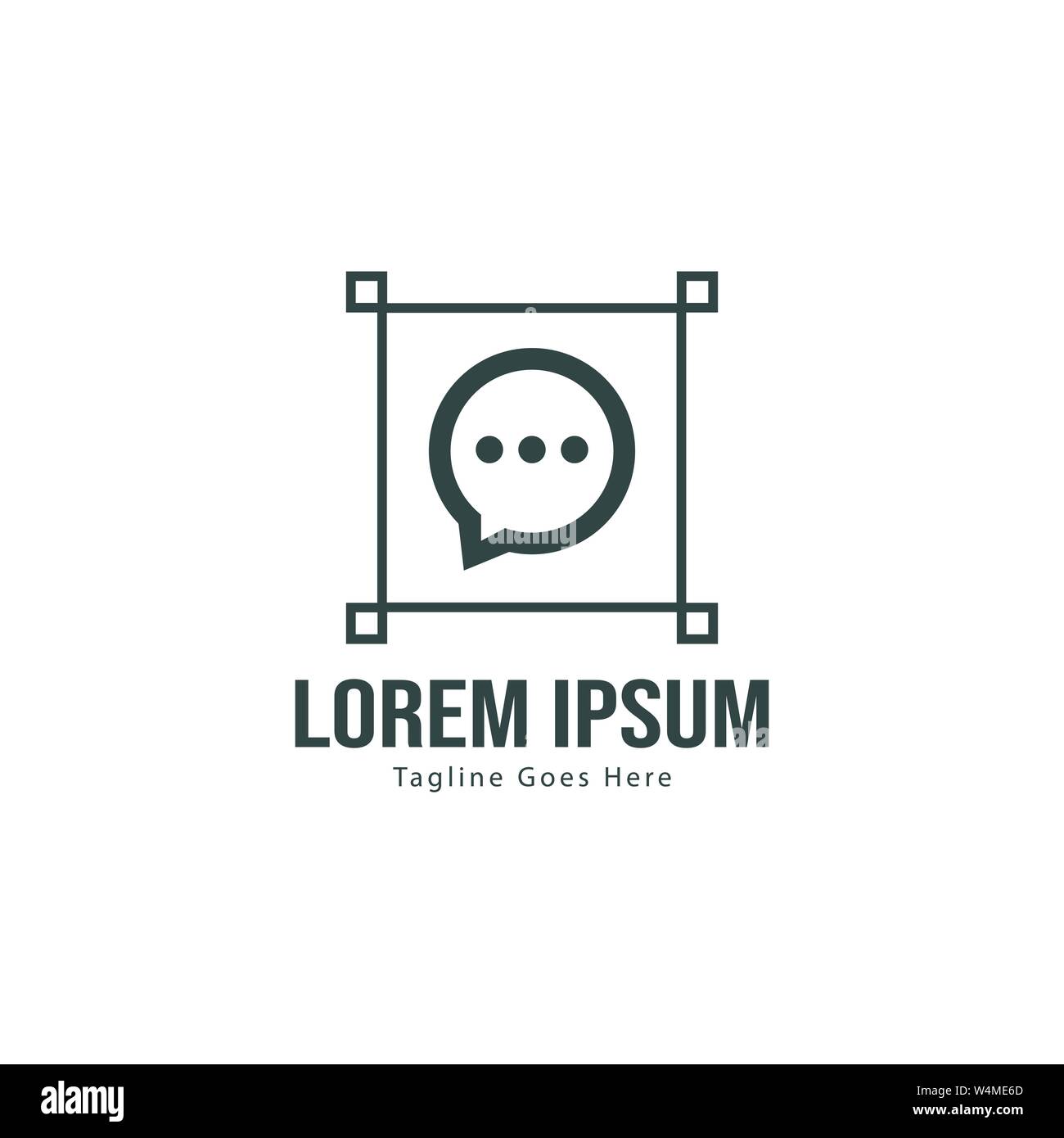 Chat logo template design. Chat logo with modern frame isolated on ...