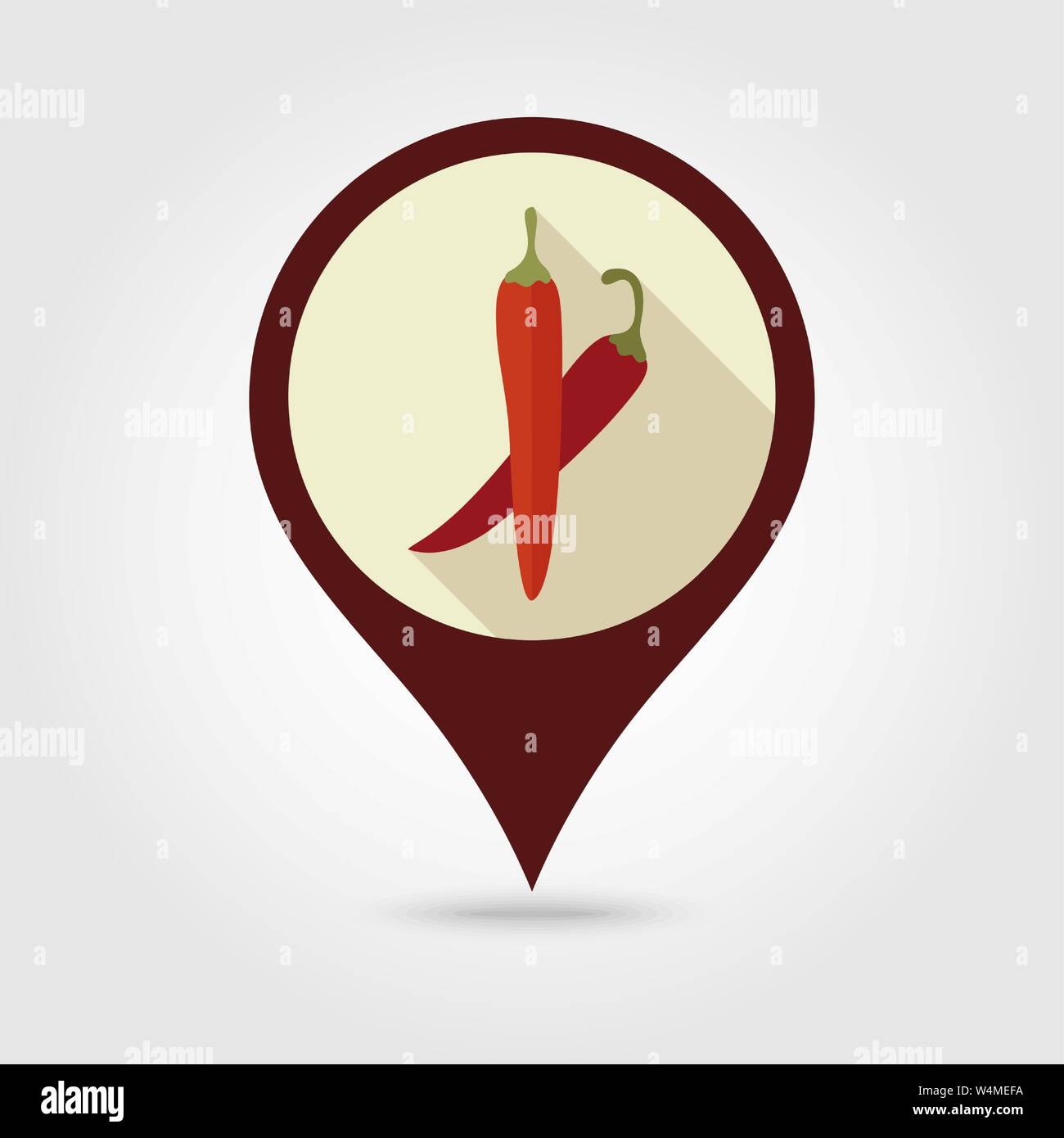 Chilli pepper flat vector pin map icon. Map pointer. Map markers ...