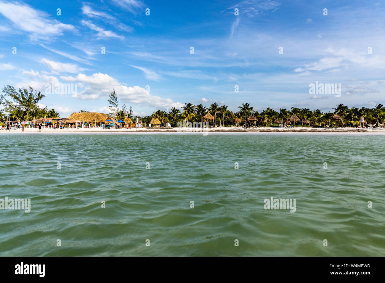 The beach of Holbox Island in Mexico viewed from the ocean Stock Photo ...