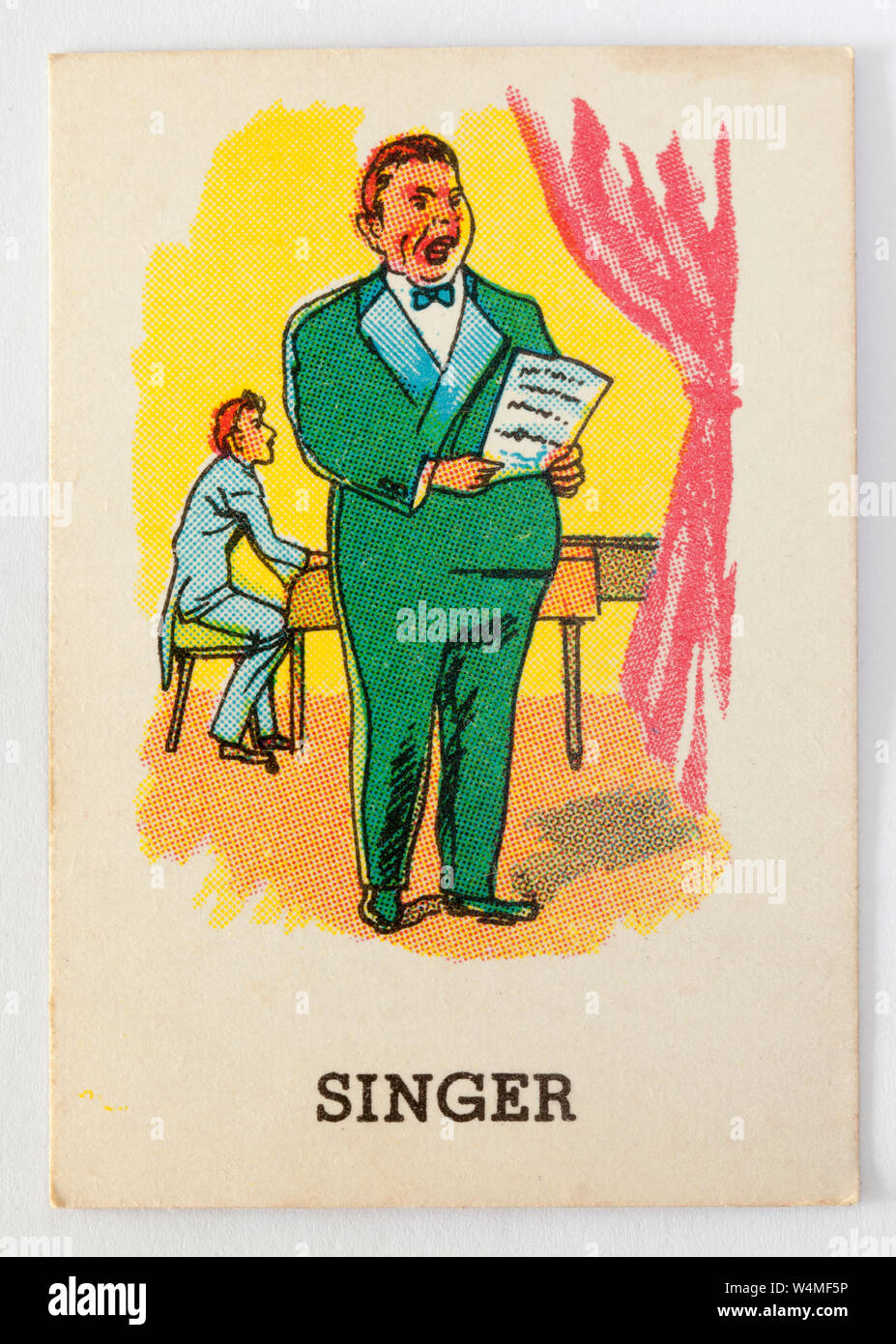 Vintage Old Maid Playing Card - Singer Stock Photo - Alamy