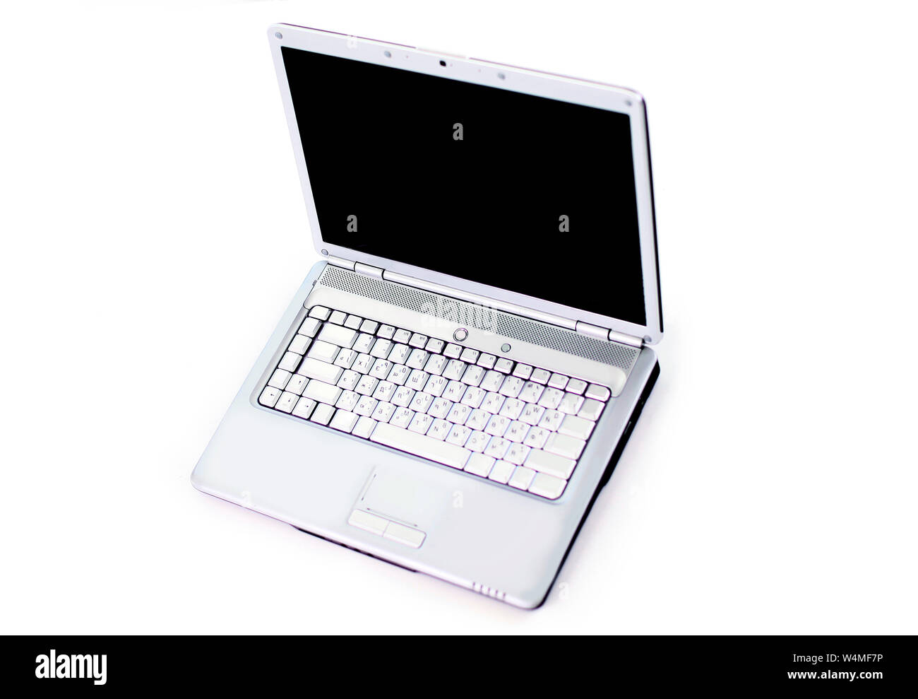 White laptop. Isolated on a white background Stock Photo - Alamy