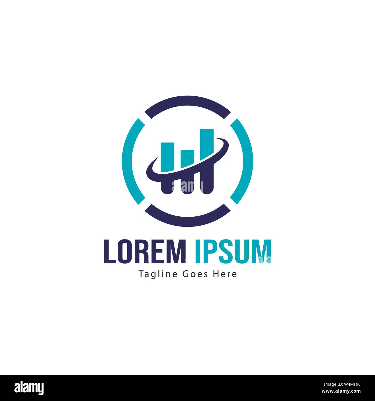 Chart logo template design. Chart logo with modern frame isolated on ...