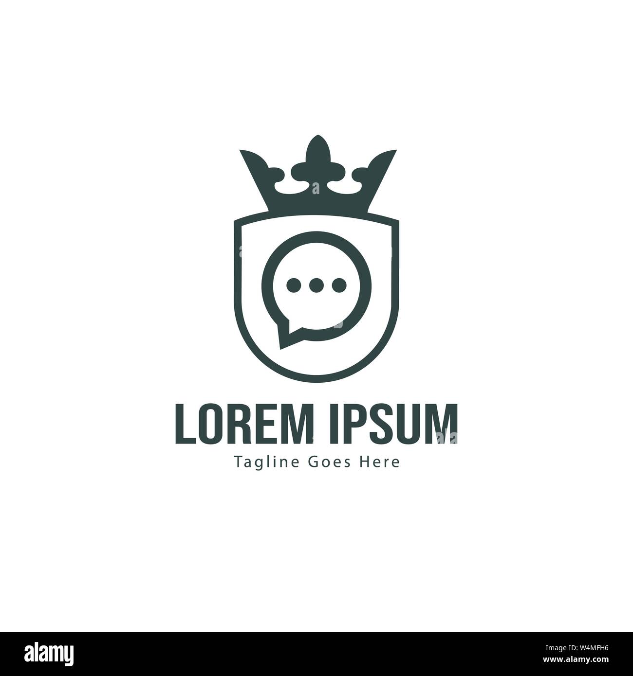 Chat logo template design. Chat logo with modern frame isolated on ...